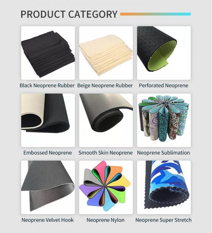 Thickness 1 - 10mm Colored Neoprene Polyester Fabric